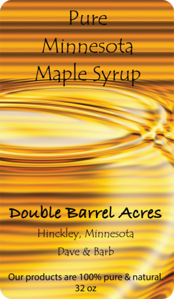 double-barrel-acres-pure-mn-maple-syrup-label - Maple Syrup Labels