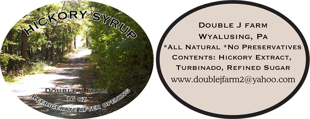 double-j-farm-hickory-syrup-label - Maple Syrup Labels