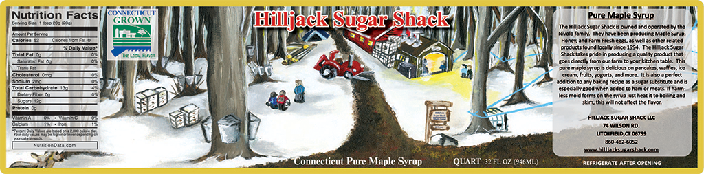 hilljack-sugar-shack-pure-maple-syrup-label - Maple Syrup Labels