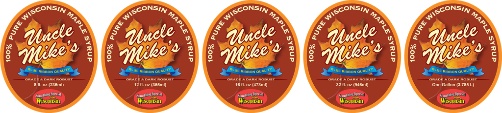 uncle-mikes-pure-wisconsin-maple-syrup-misc-labels - Maple Syrup Labels