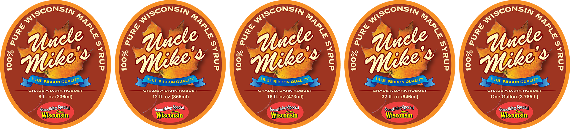 uncle-mikes-pure-wisconsin-maple-syrup-misc-labels - Maple Syrup Labels