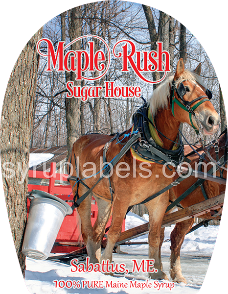 maple-rush-sugar-house-pure-maine-maple-syrup-label - Maple Syrup Labels