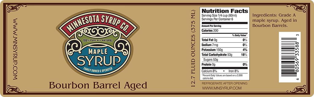 Bourbon Barrel Aged Labels - Maple Syrup Labels